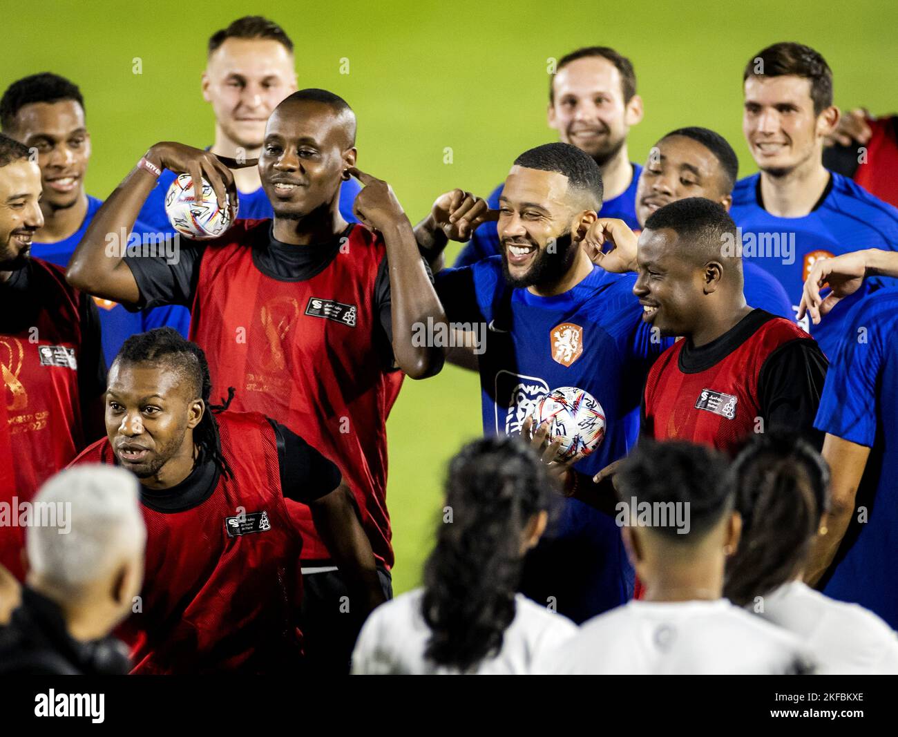 DOHA - Memphis Depay of Holland during a meeting of the Dutch national ...