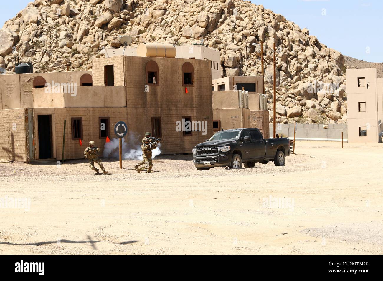 U.S. Army Soldiers from 11th Armored Cavalry Regiment take fire from ...