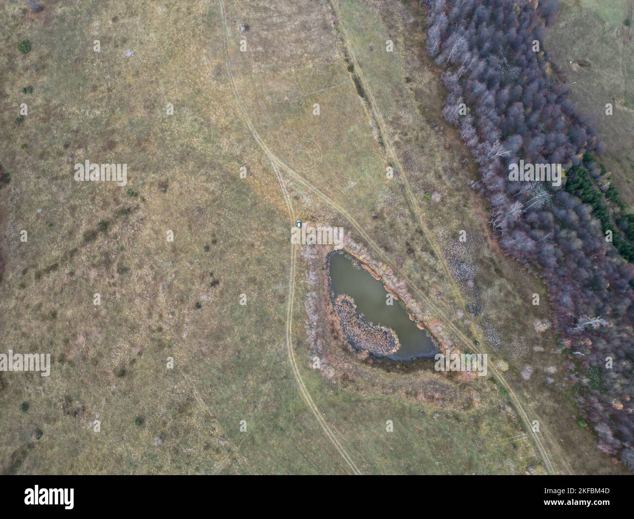 An aerial view of Heavenly tear mountain in Serbia Stock Photo - Alamy