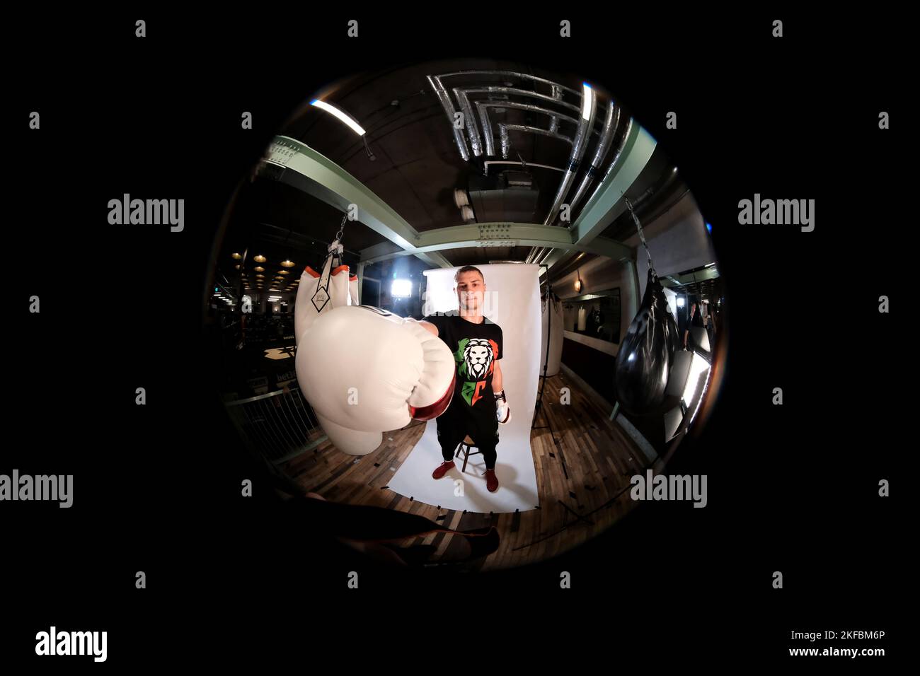 Zak Chelli during a media day at Camden Boxing Club, London. Picture ...