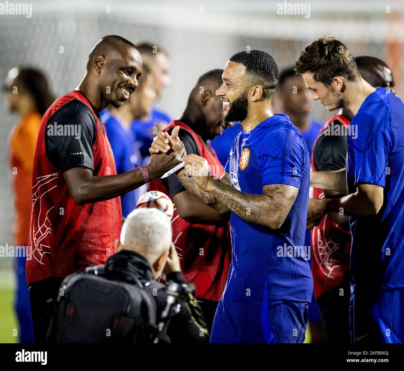 DOHA - Memphis Depay of Holland during a meeting of the Dutch national ...