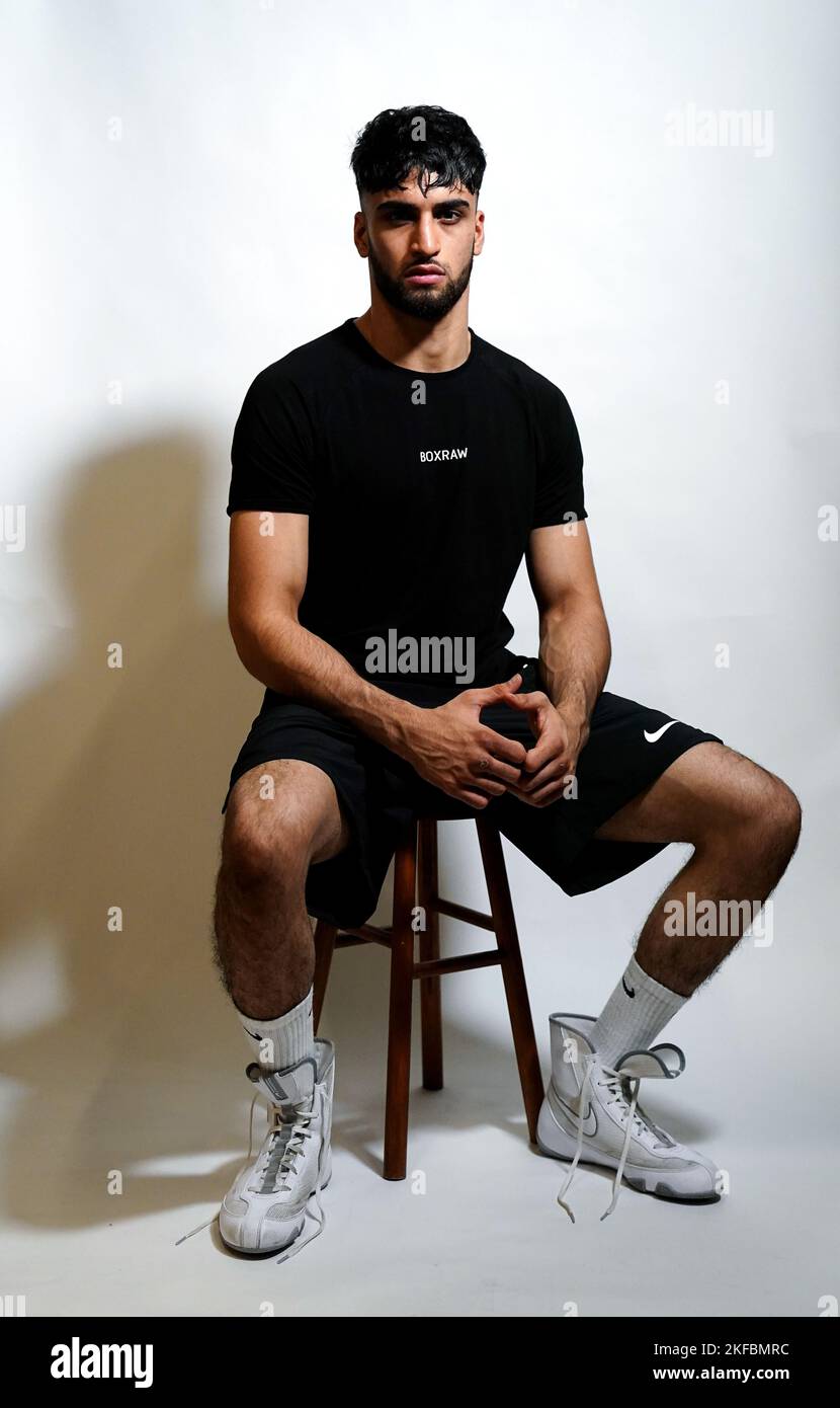 Adam Azim during a media day at Camden Boxing Club, London. Picture ...