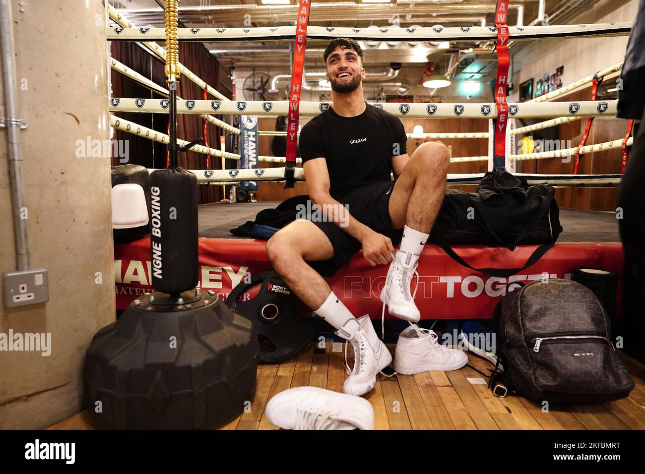 Adam Azim during a media day at Camden Boxing Club, London. Picture ...