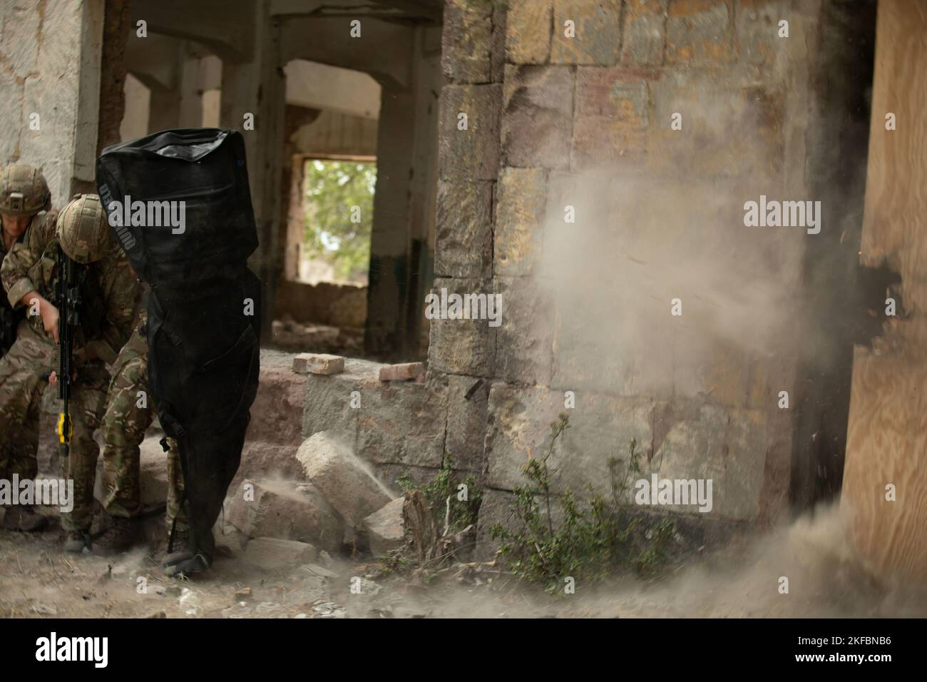 U.S. and British Army Soldiers detonate an obstacle while conducting ...