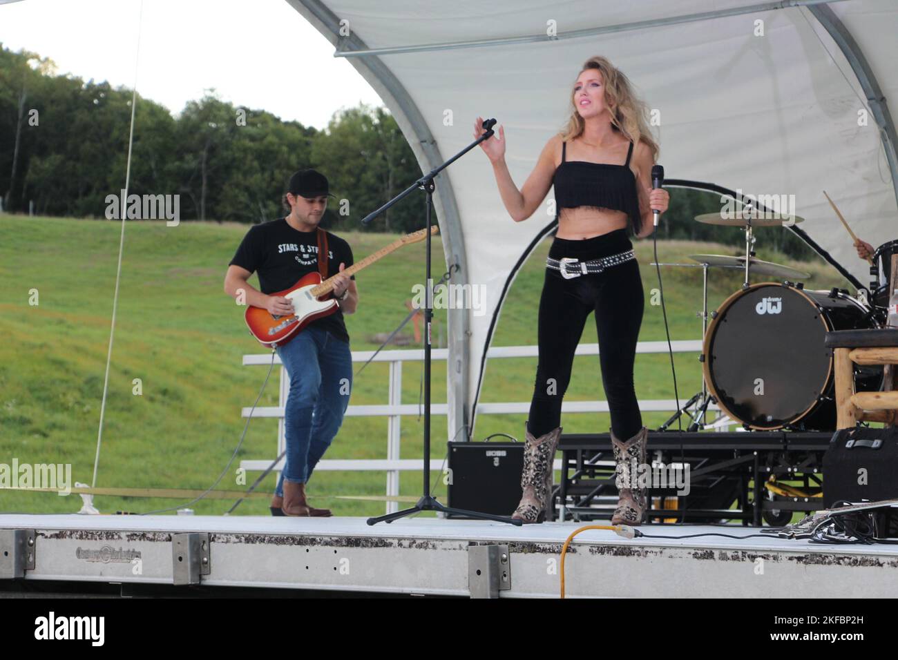 Performer Pearl Clarkin with the country duo/group Wester sings Sept. 3 ...
