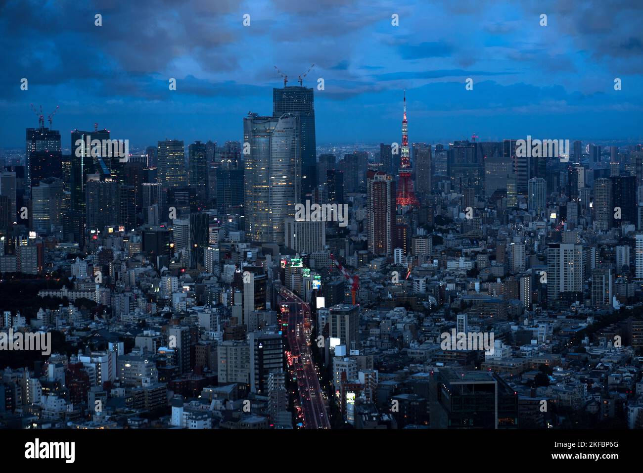 An aerial view of Tokyo during night Stock Photo - Alamy