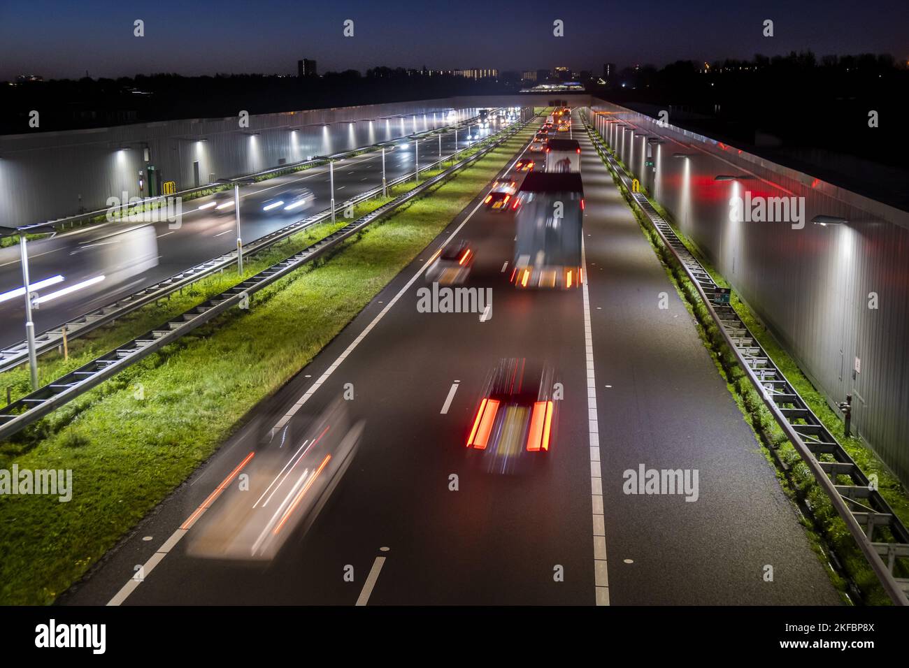 Morning rush hour on the A4 near Schipluiden.anp/hollandse Hoogte/lex ...