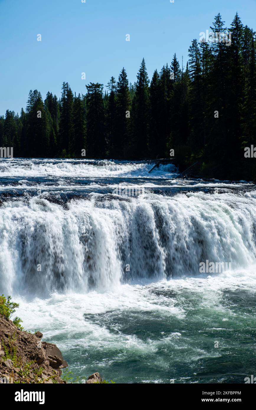 Cave Falls along the Fall River in the SW portion of Yellowstone ...