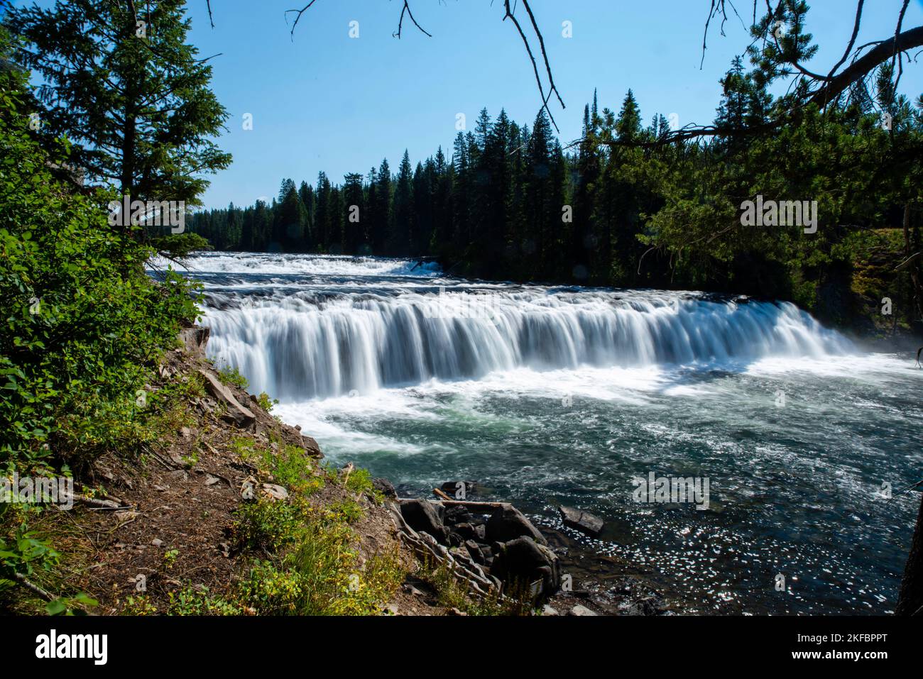 Cave Falls along the Fall River in the SW portion of Yellowstone ...