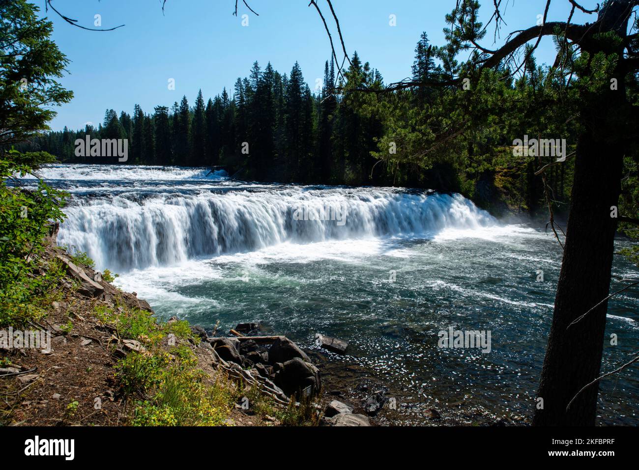 Cave Falls along the Fall River in the SW portion of Yellowstone ...