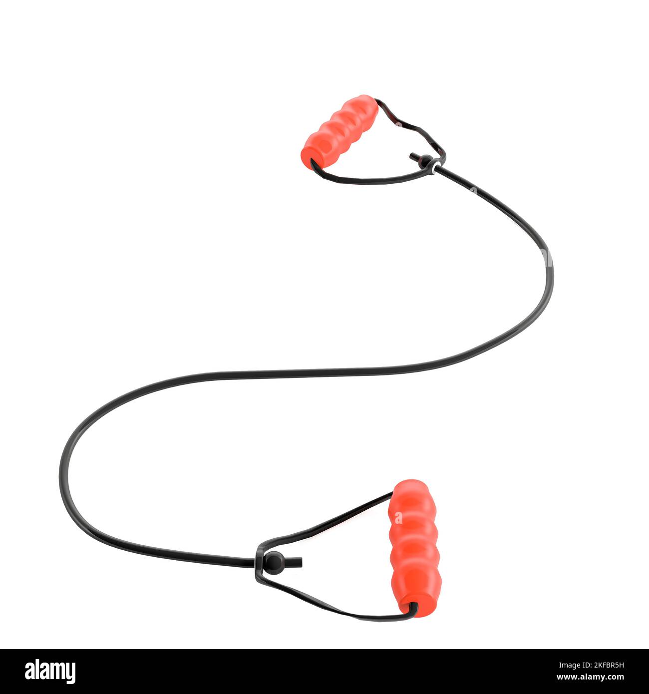 A Fitness Rubber Rope With Handles Elastic Band isolated on white ...