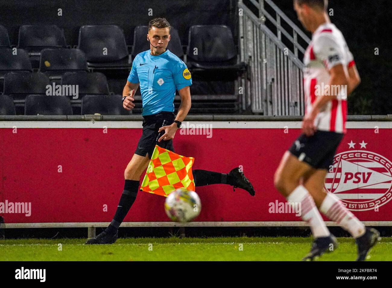 EINDHOVEN, NETHERLANDS - NOVEMBER 17: Assistant Referee Mark Pelgrom ...