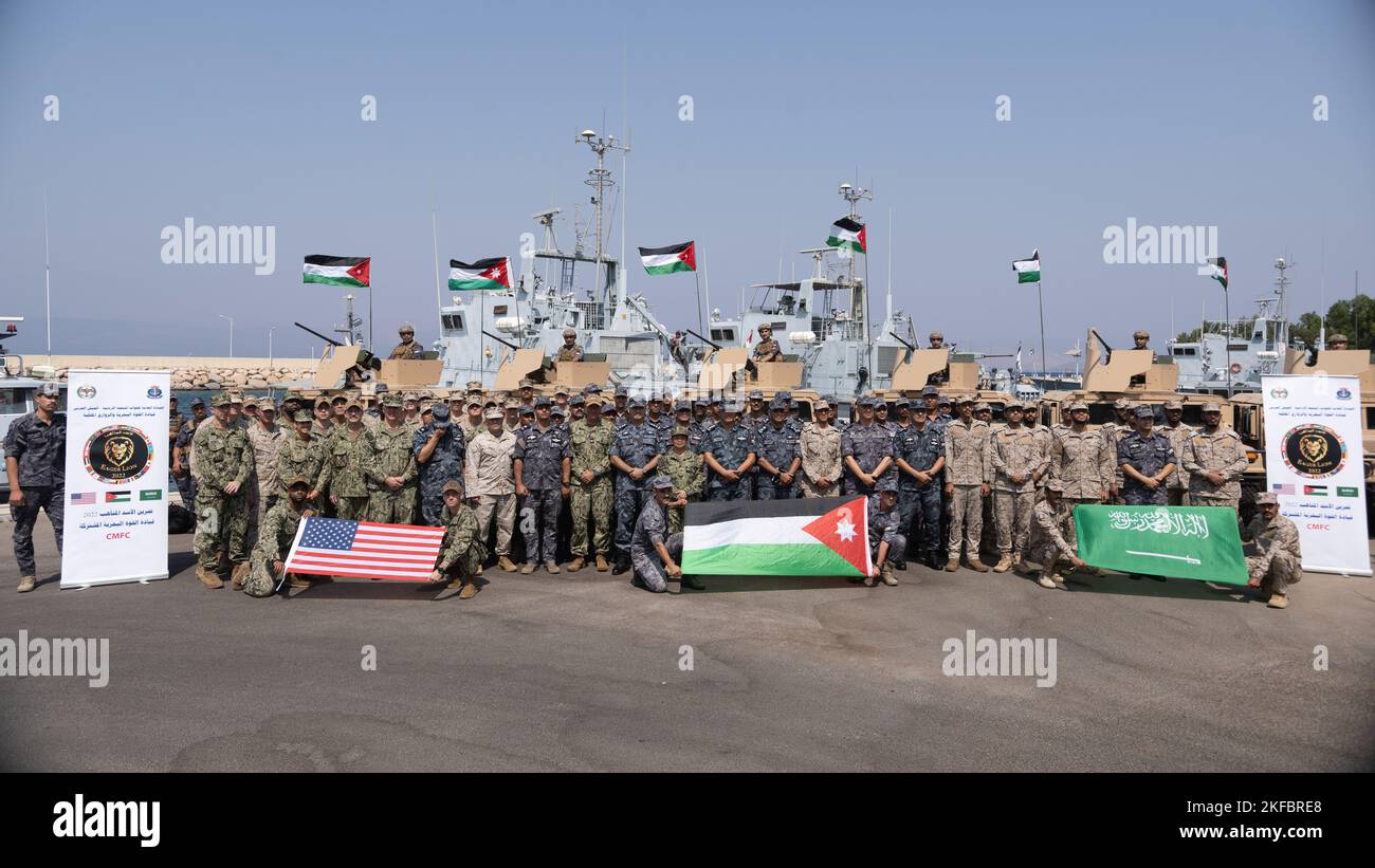 AQABA, Jordan - U.S. Marines and Sailors take part in an opening ...