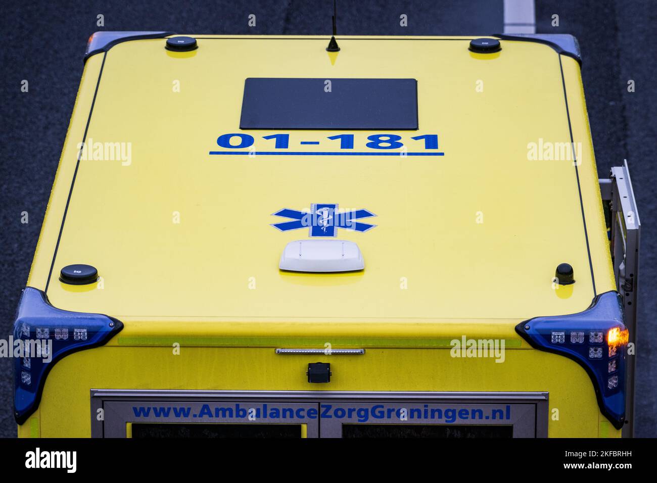 An ambulance is on scene in case of an accident. ANP / Hollandse Hoogte ...