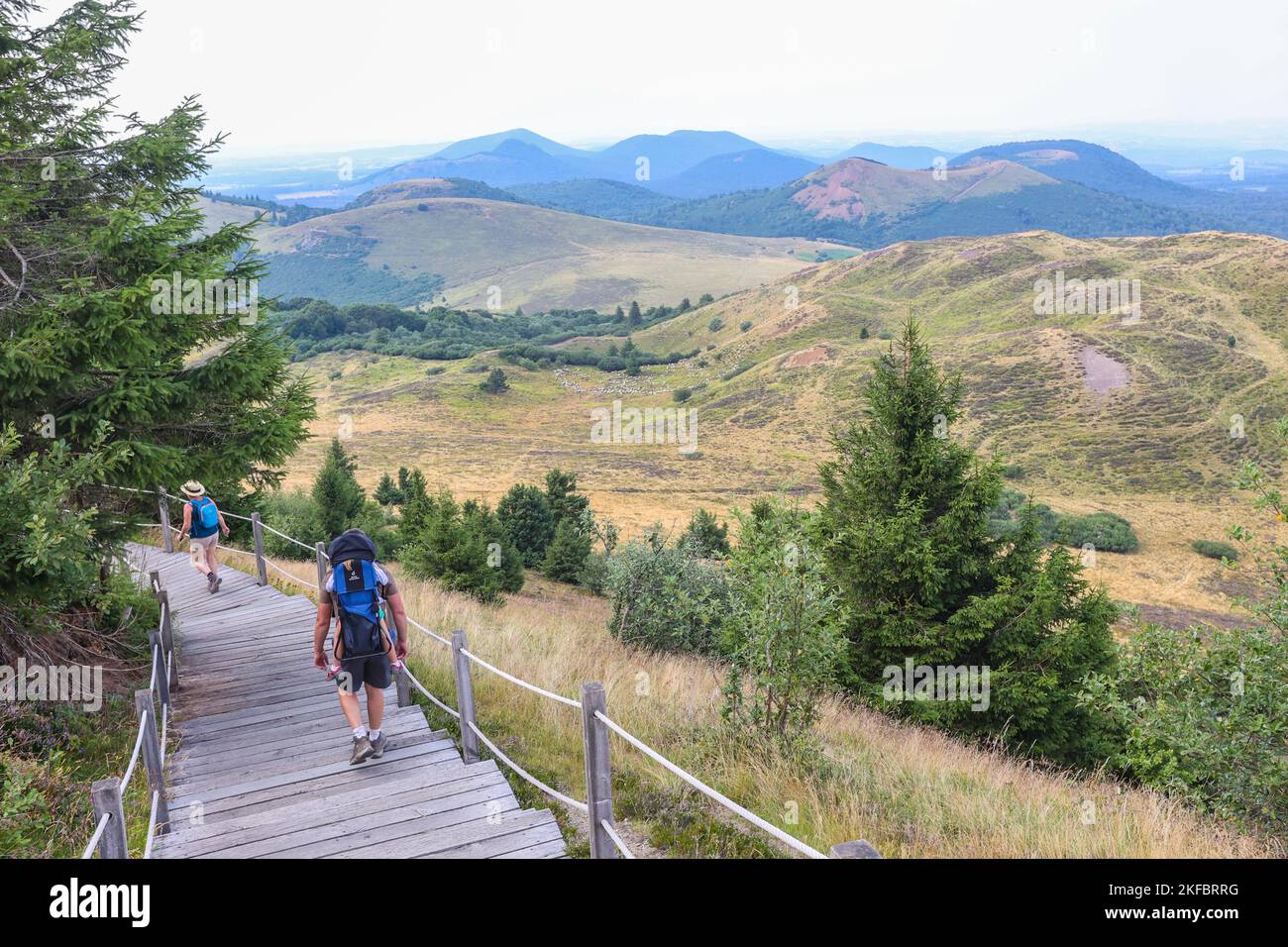 Hiking,walking,trekking,hike,walk,trek,to,summit,of,Puy de Dôme,which ...