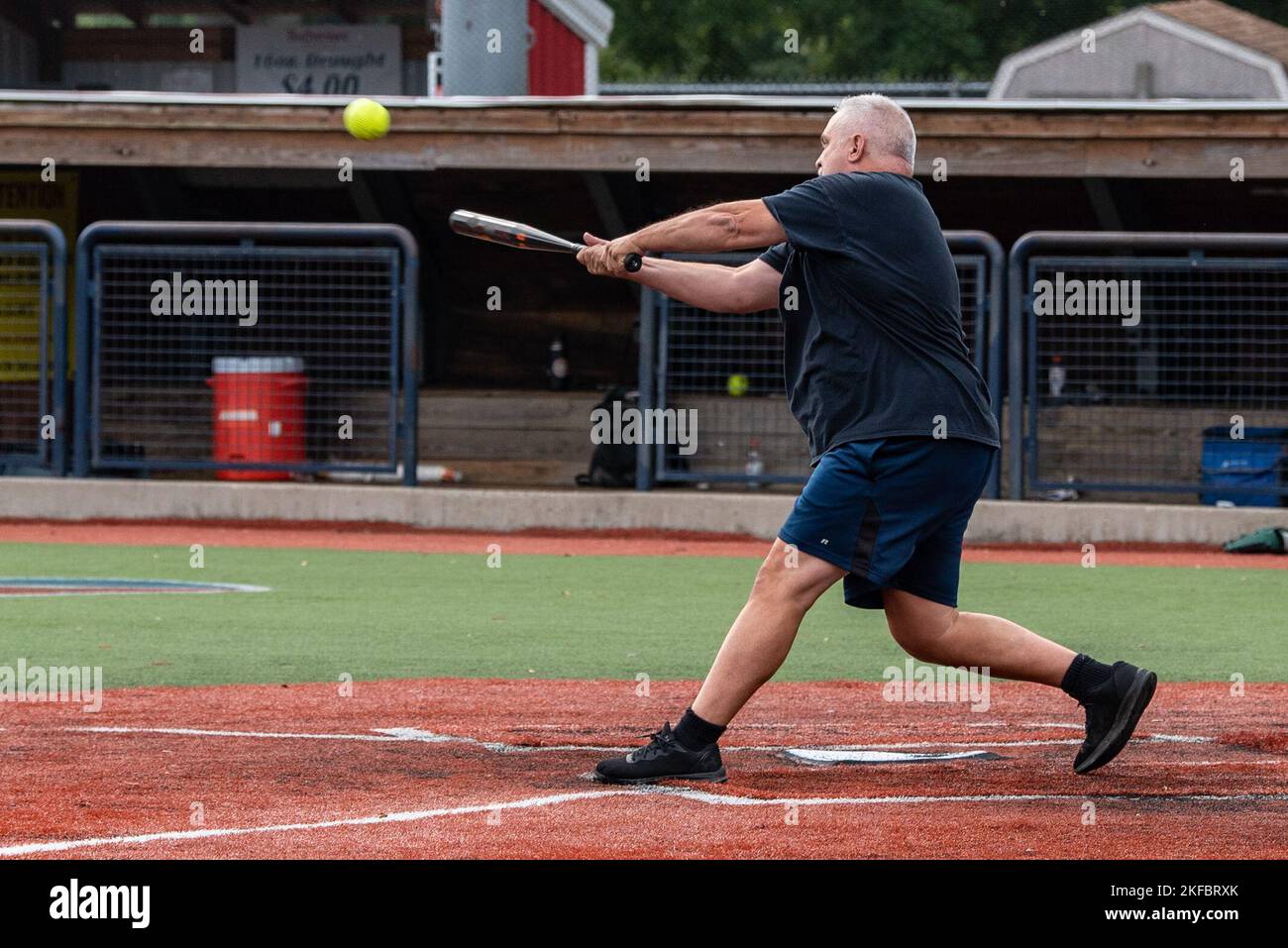Members of the 121st Air Refueling Wing participate in a softball ...