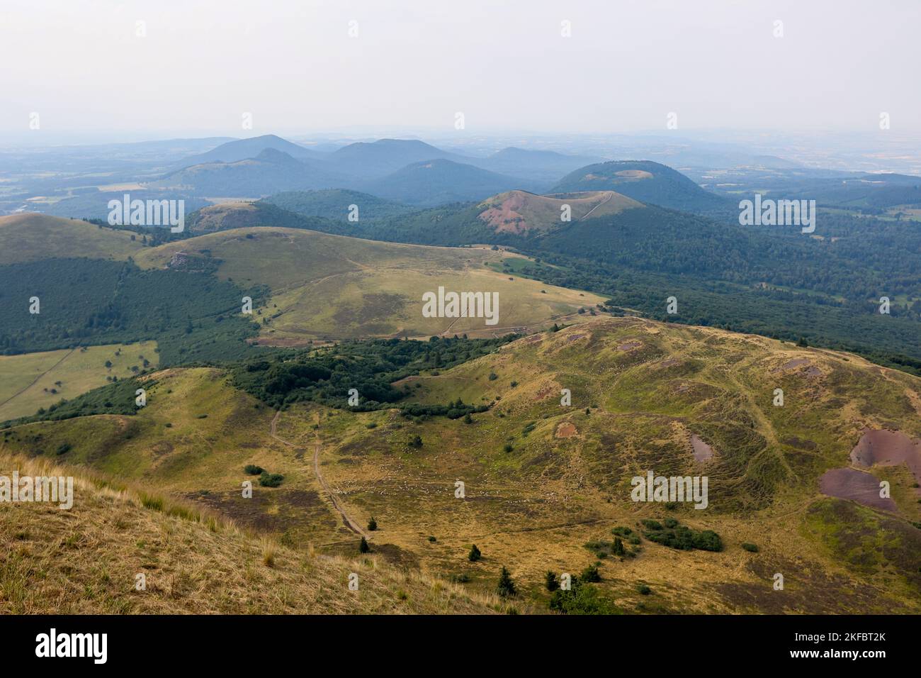 Volcanic cones massif central auvergne france french hi-res stock ...