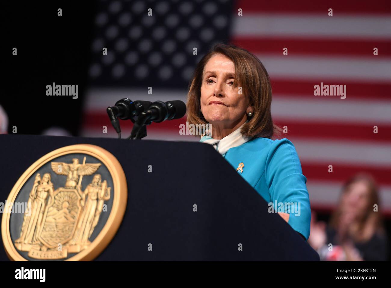 House Speaker Nancy Pelosi at the signing of New York's "red flag" gun ...