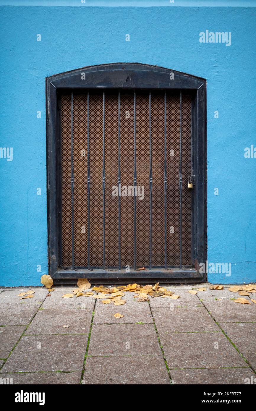 Closed entrance with metal railings Stock Photo - Alamy