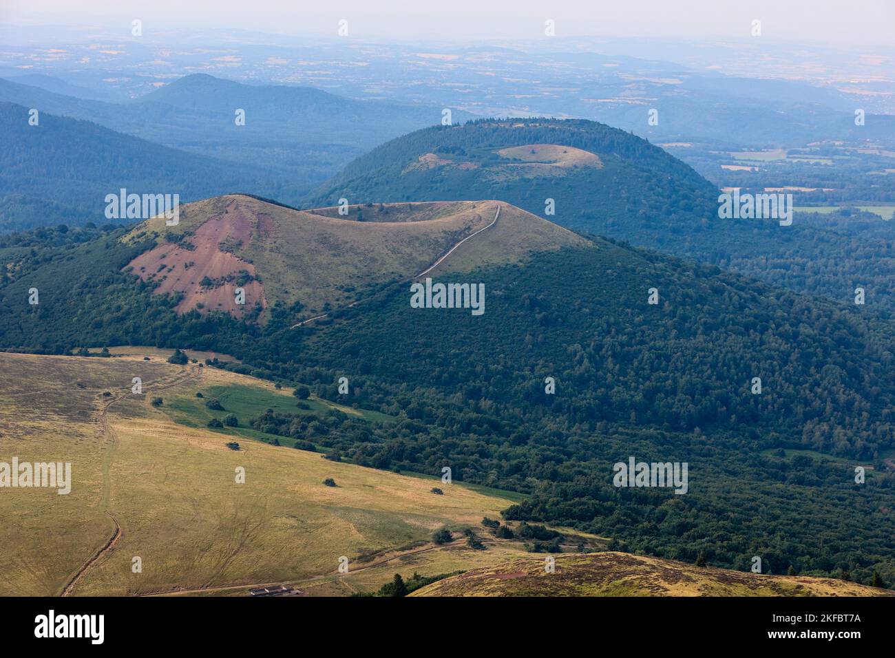 Volcanic cones massif central auvergne france french hi-res stock ...