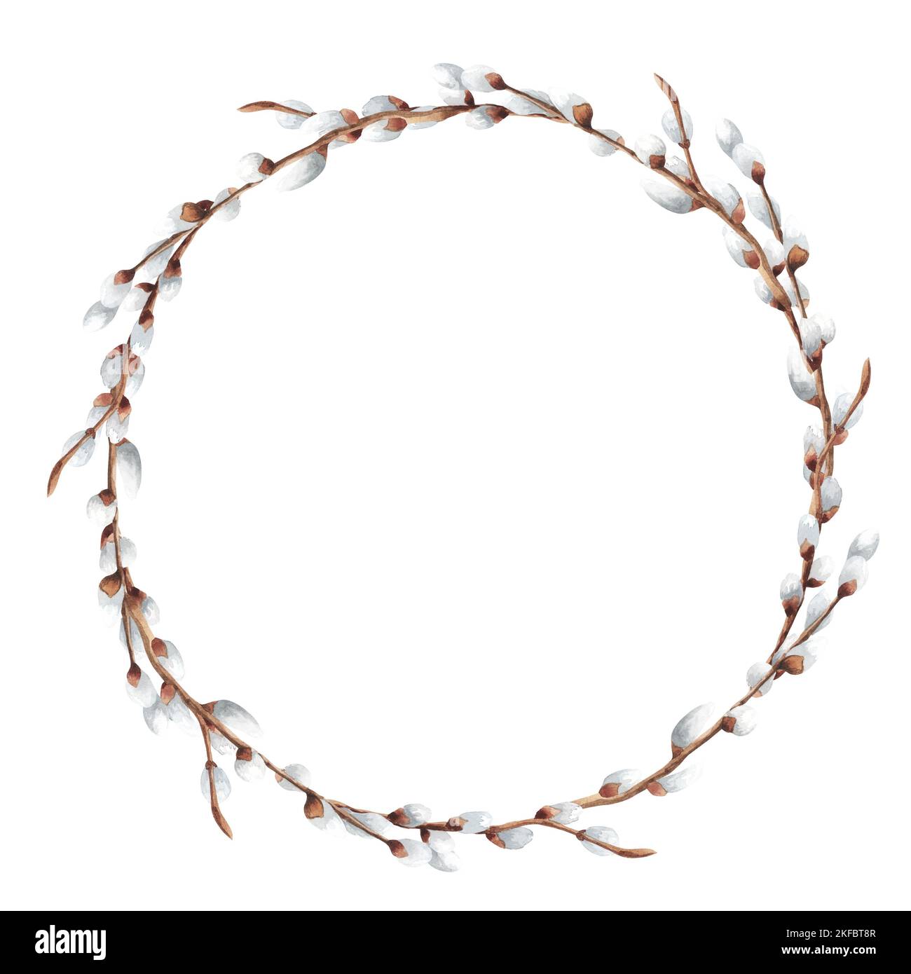 Watercolor Easter wreath. Decorative for design, banners, invitations ...