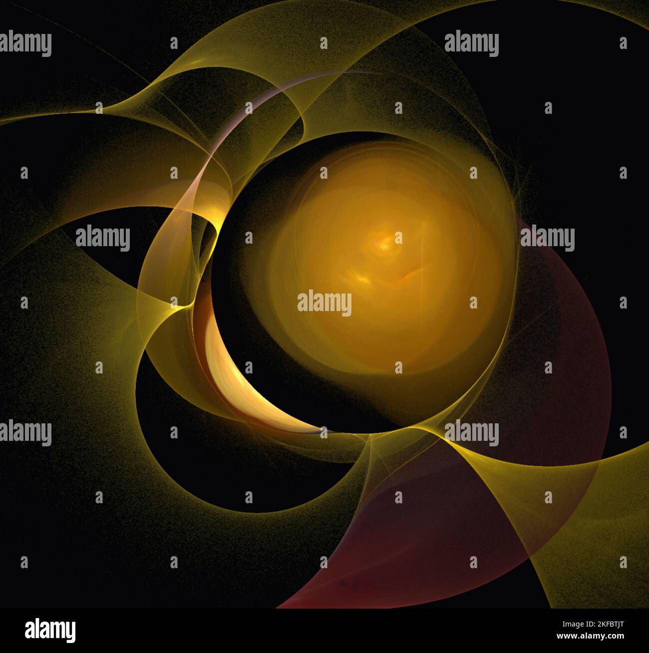 illustration of yellow space planet star system, color graphics ...