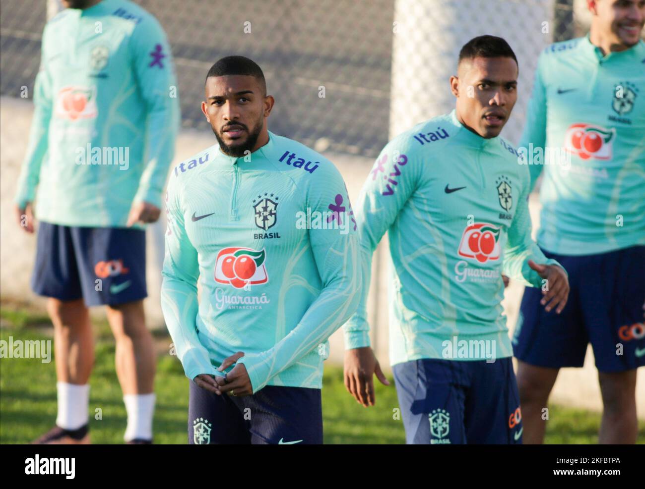 Bremer and Alex Sandro of Brazil during Brazil National football team ...