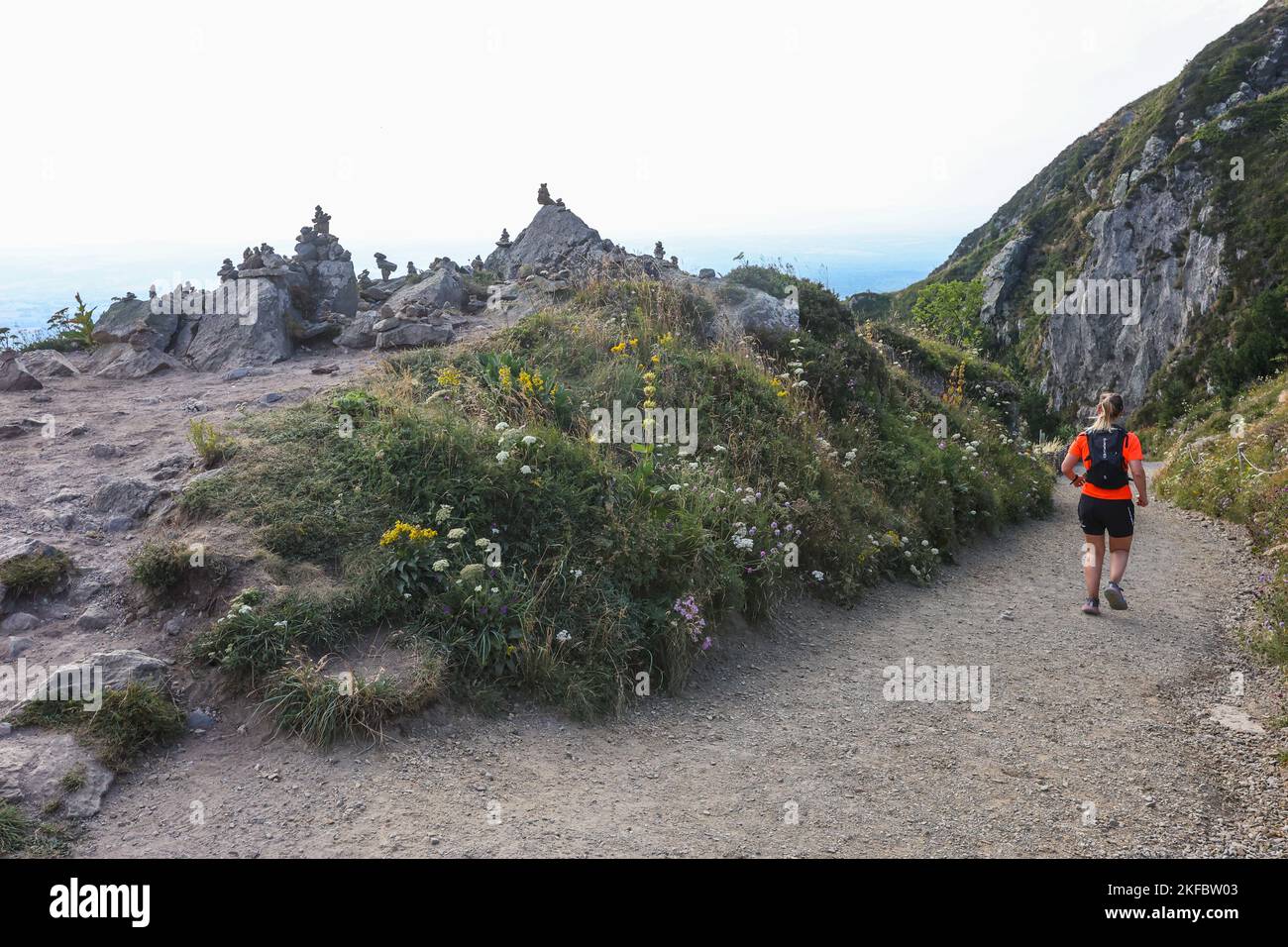 Hiking,walking,trekking,hike,walk,trek,to,summit,of,Puy de Dôme,which ...