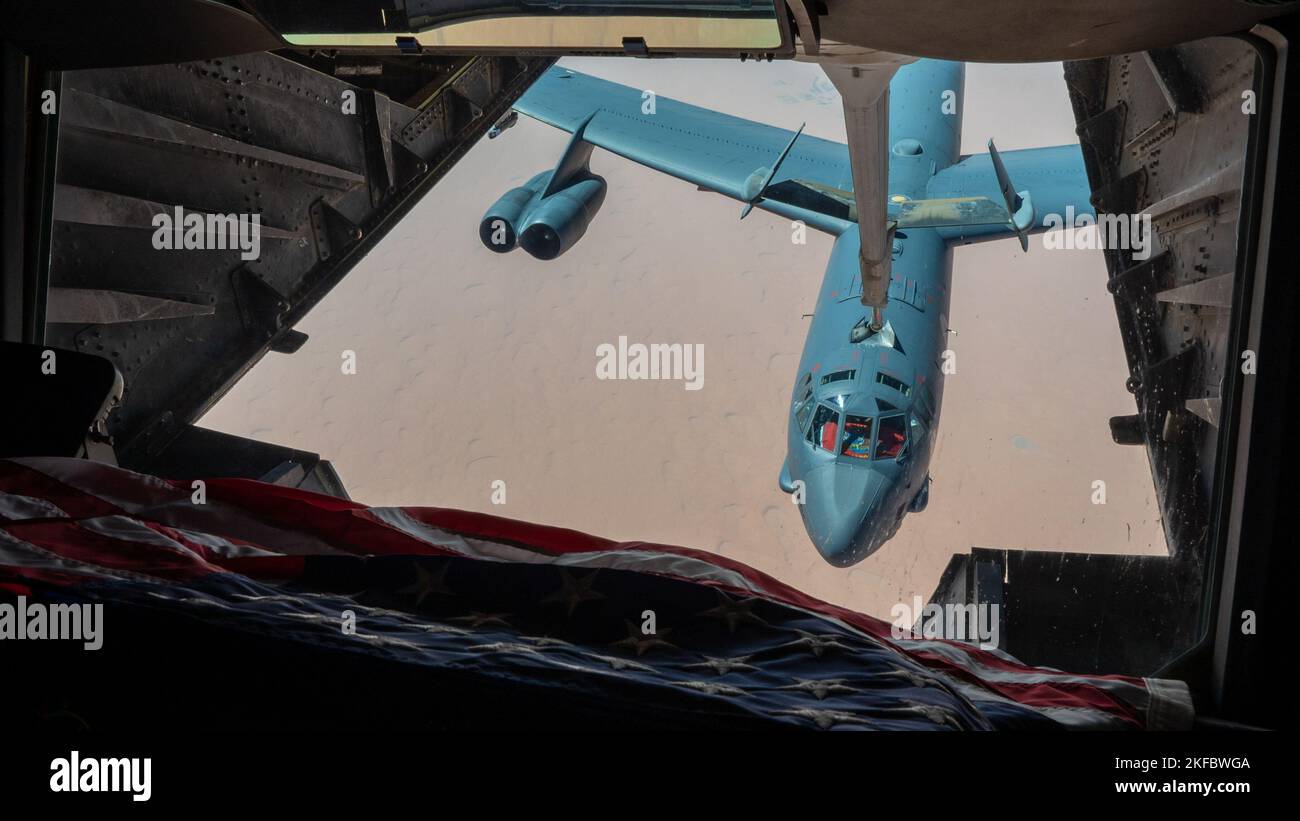 A U.S. Air Force B-52H Stratofortress, assigned to the 5th Bomb Wing ...