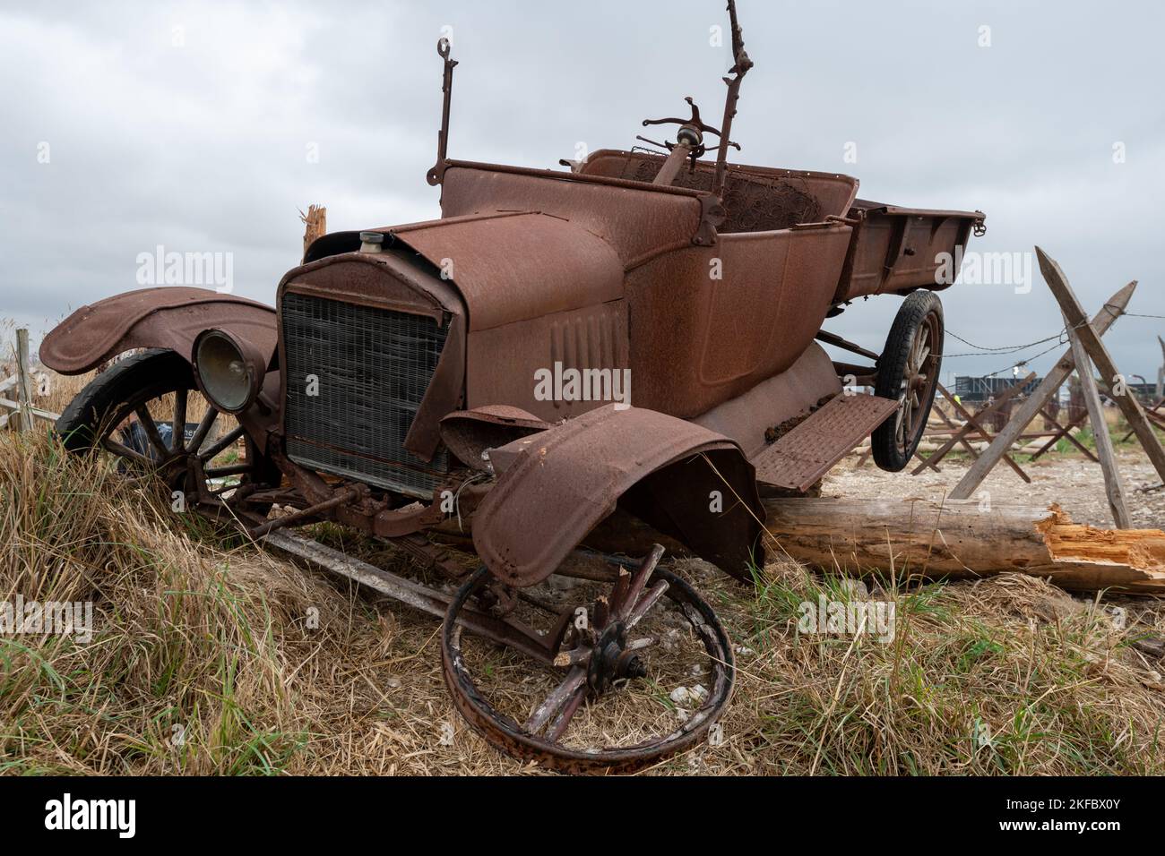 Tarrant Hinton.Dorset.United Kingdom.August 25th 2022.A rusty scrap ...