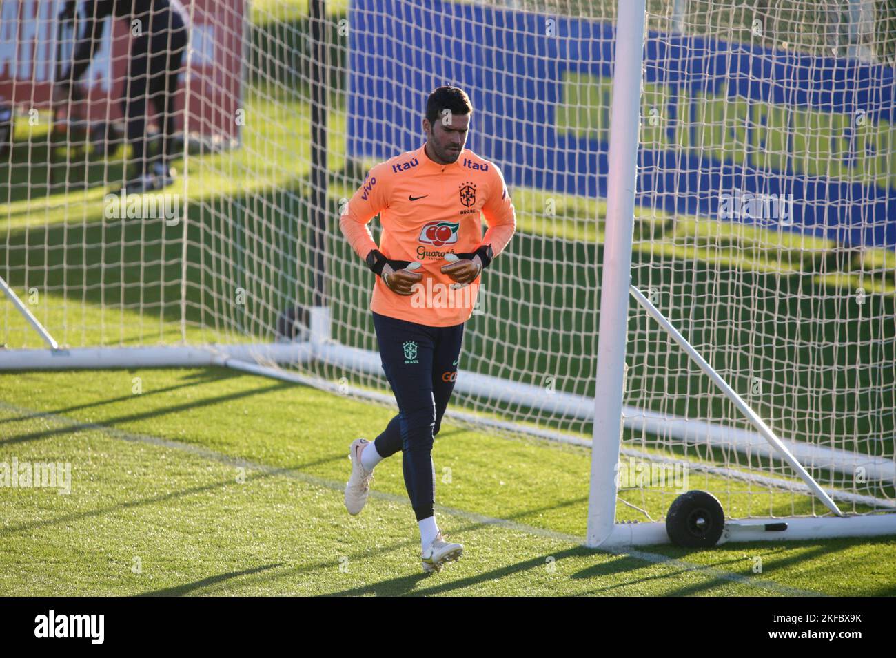 Allison of Brazil during Brazil National football team traning, before ...