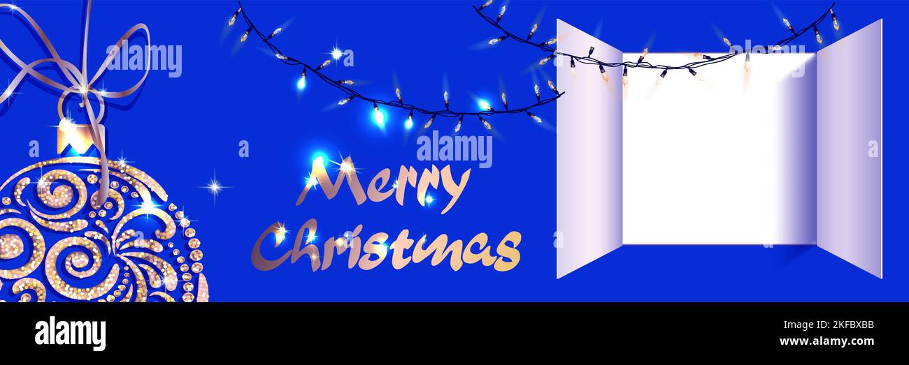 Christmas advent door opening. Realistic an open wide doors with golden ...