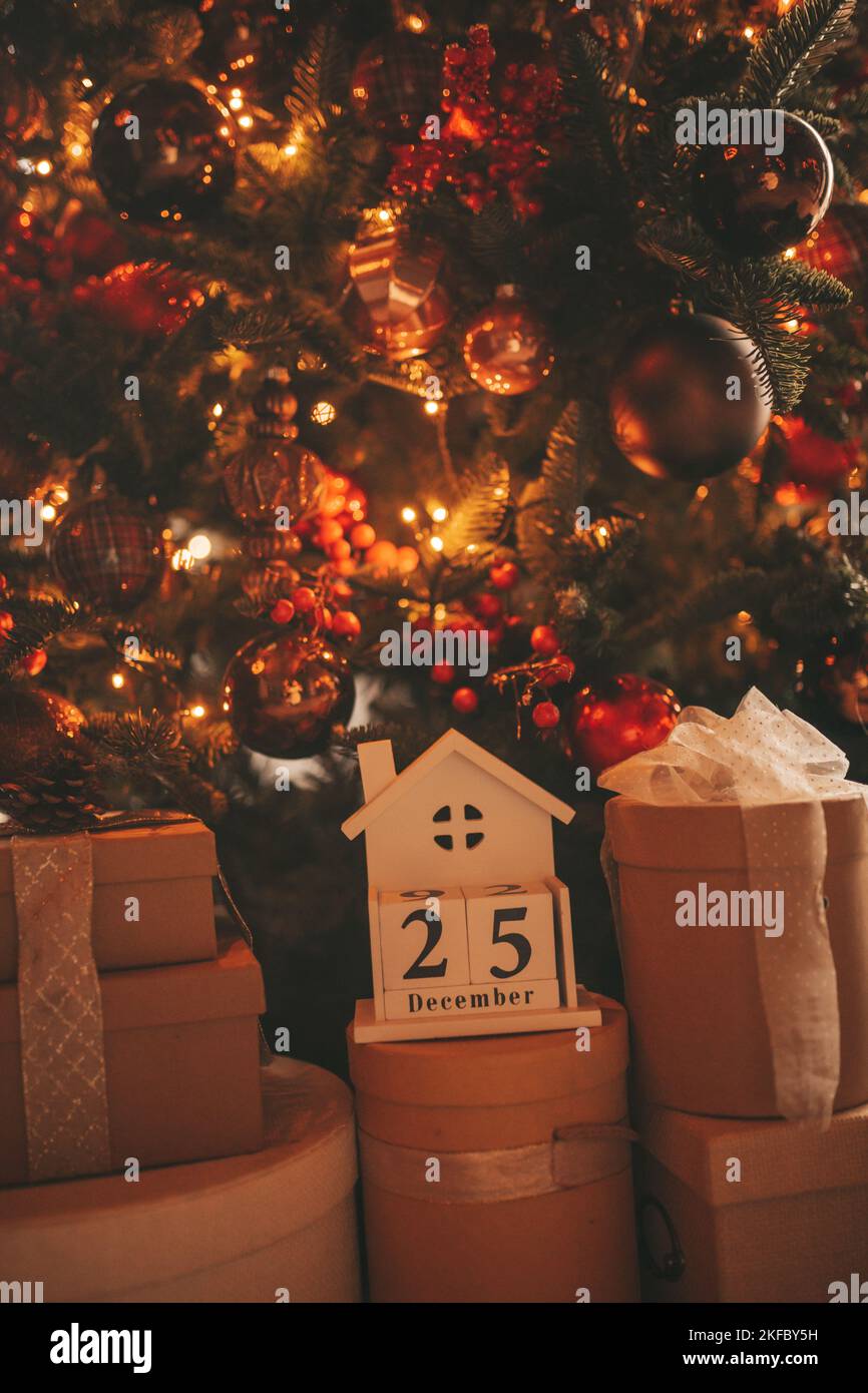 Merry christmas day 25 december eve event fairytale vibes. Sparkling ...