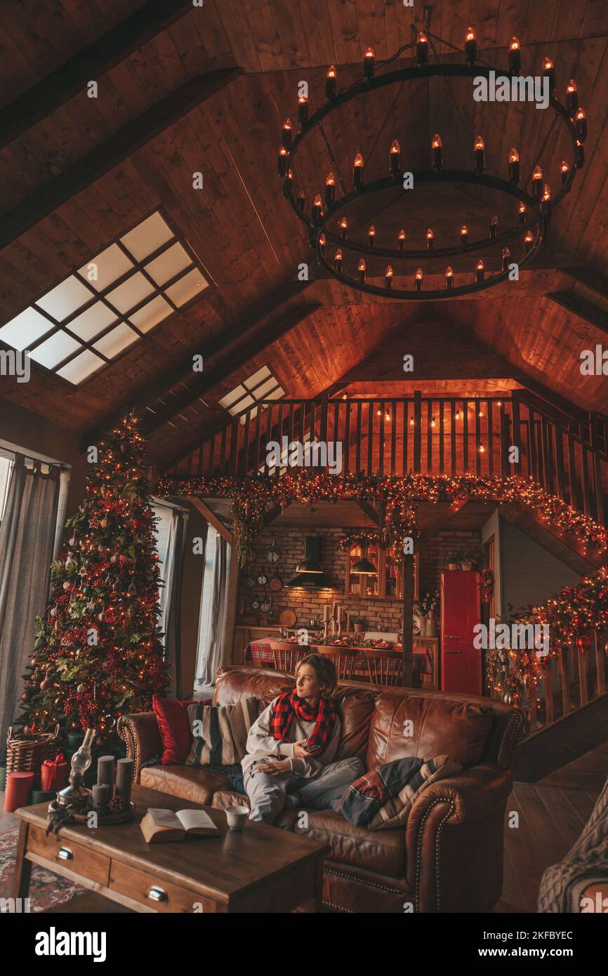 Young teen boy with long hair thoughtful look sad eyes negative mood ...