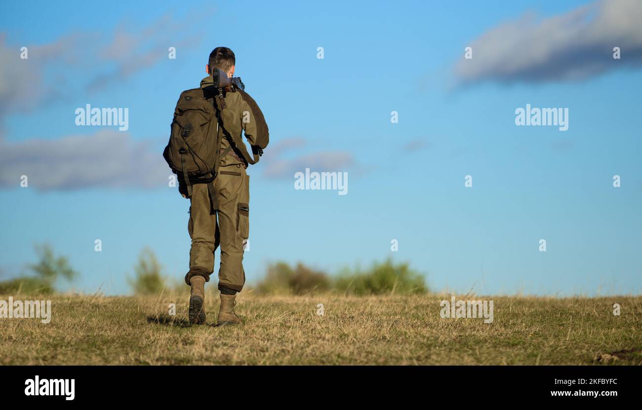 Experience and practice lends success hunting. Hunting hobby. Guy ...