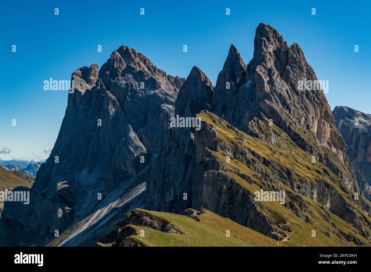 A beautiful view of a Seceda mountain in Italian Dolomites Stock Photo ...