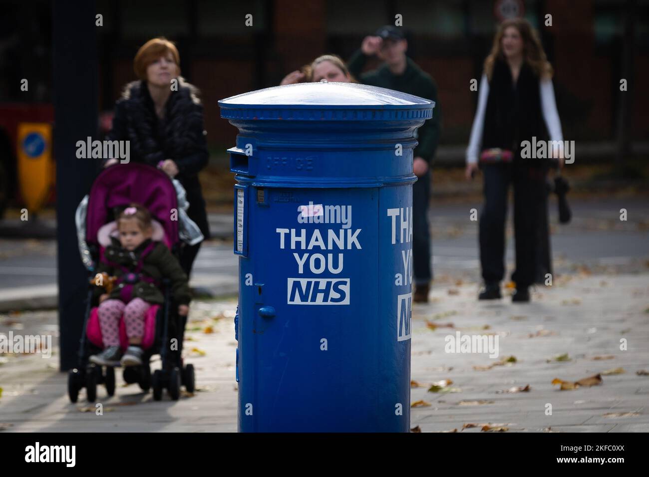 A post box with the words ‘Thank You NHS’ is seen outside St Thomas ...