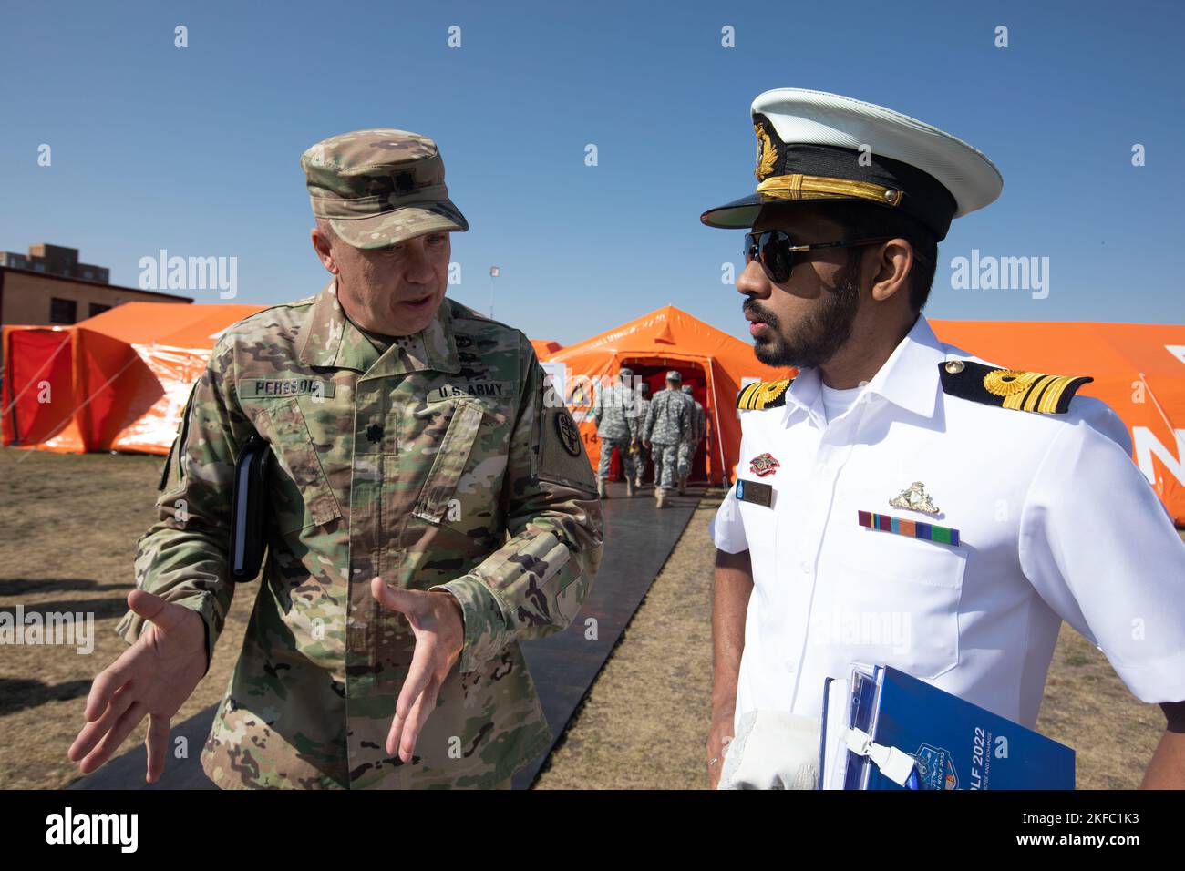 U.S. Army Col. Thorbjorn Persson, left, surgical team lead of the 8th ...