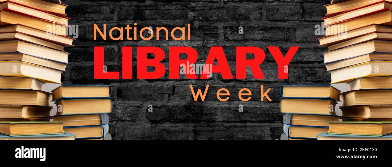 National Library Week covers background Stock Photo - Alamy