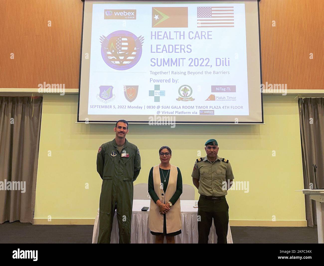From left to right, U.S. Air Force Lt. Col. Ian Friel, Pacific Angel 22 ...