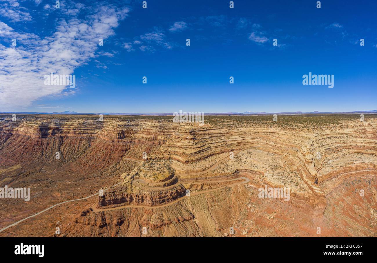View on Moki Dugway near Monument Valley in Utah in winter Stock Photo ...