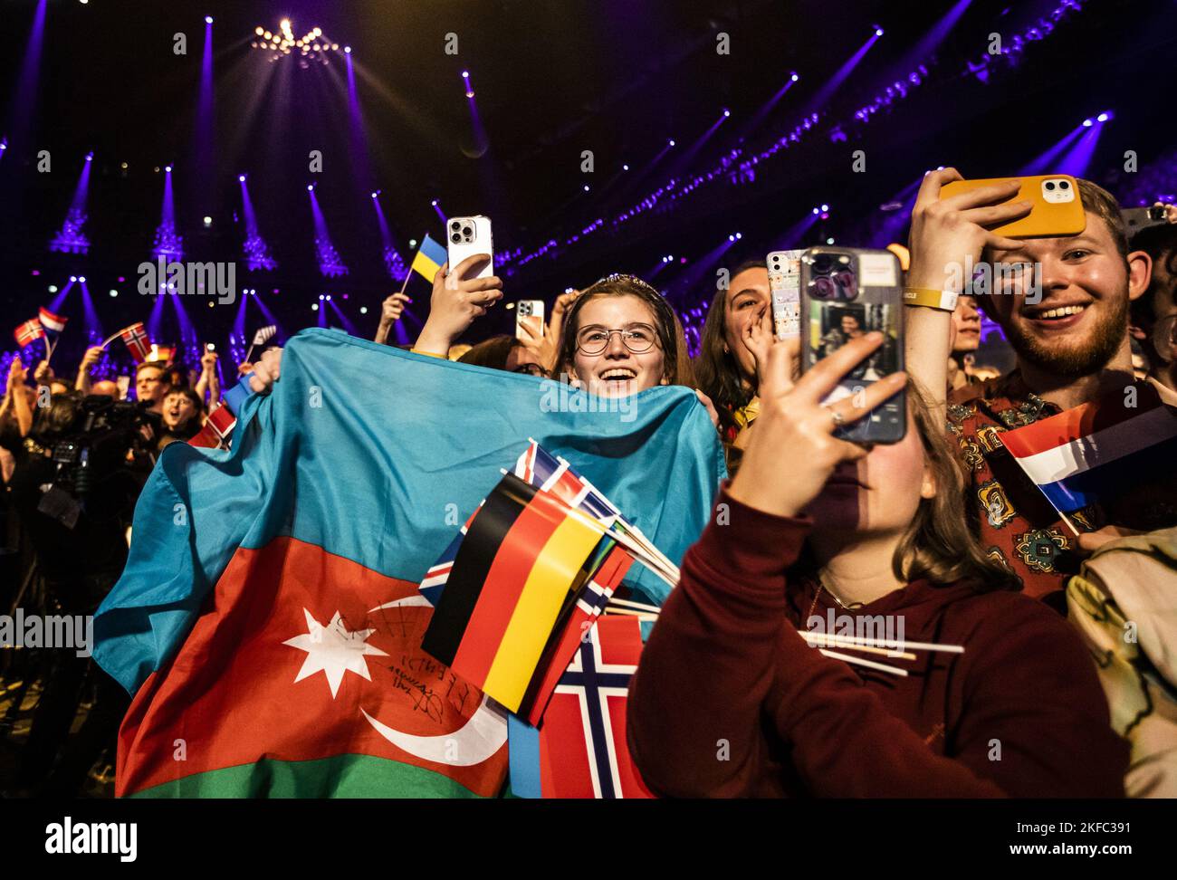 AMSTERDAM - Fans during the Great Eurovision Song Contest in Ziggo Dome ...