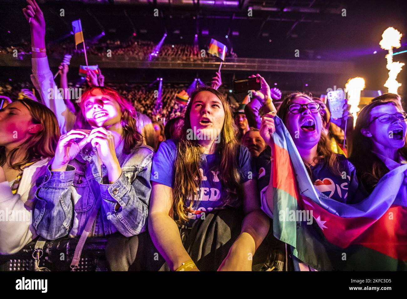 AMSTERDAM - Fans during the Great Eurovision Song Contest in Ziggo Dome ...
