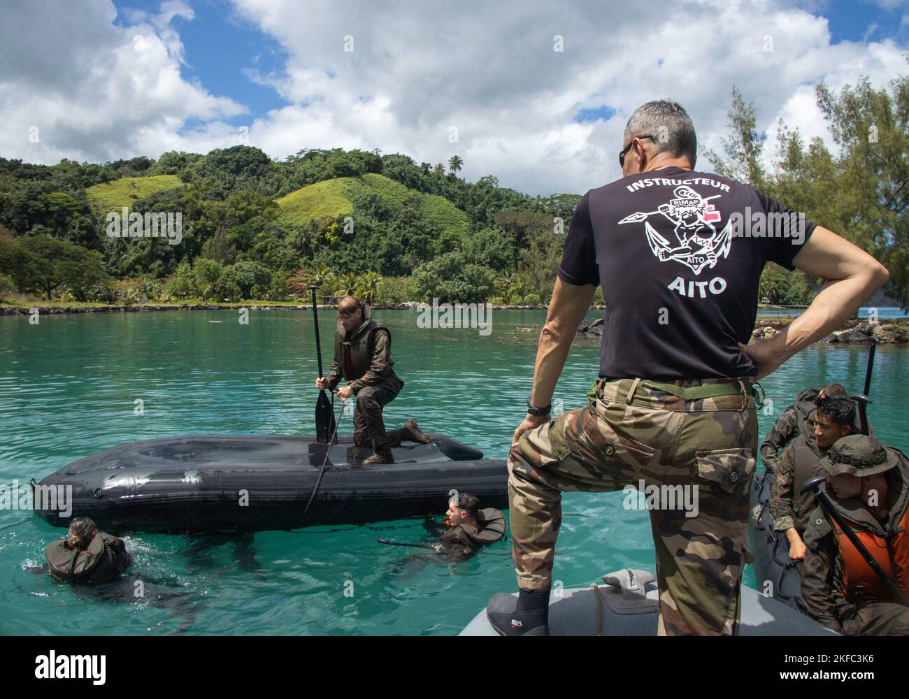 French Army Capt. Phillippe Locatelli, right, senior Aito instructor ...