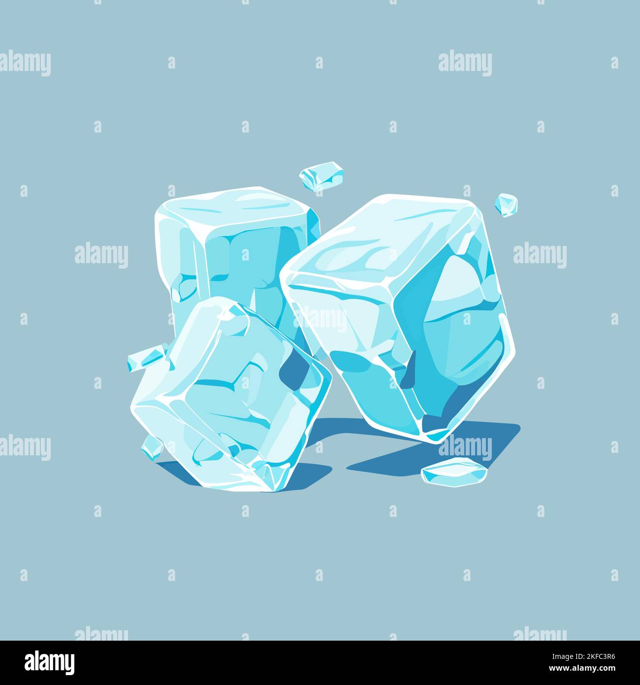 A digital art of ice cubes isolated on gray background Stock Vector ...