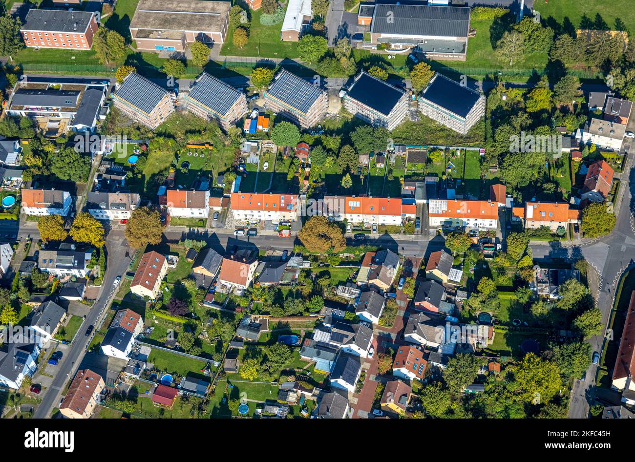 Aerial view, construction site and new building area Heinrichstraße ...