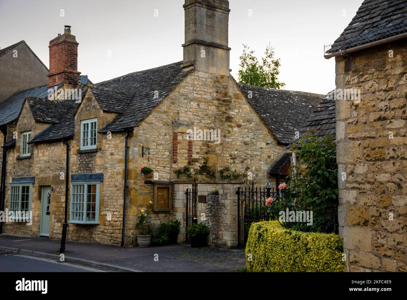 Dormers between English roof tiles in the medieval town of Chipping ...