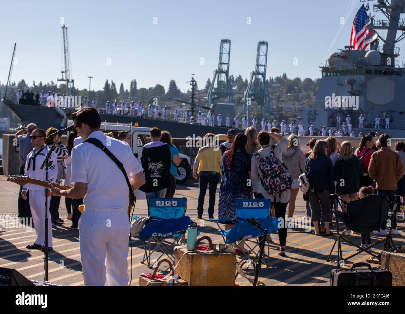 Chief Musician Robert Taylor, attached to Navy Band Northwest, plays ...