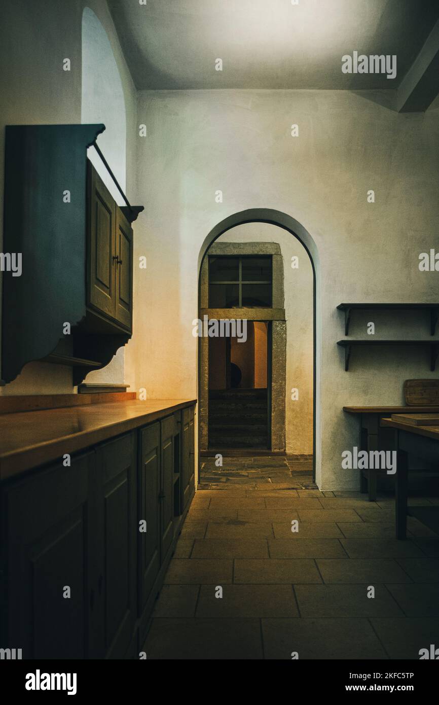 Deserted kitchen and storage room at Königstein Castle with a view ...