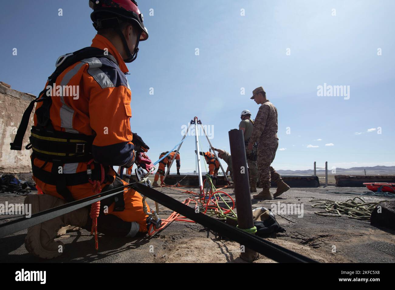 Mongolian National Emergency Management Agency personnel train in high ...